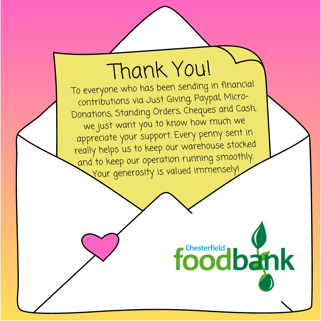 Thank you financial donors | Chesterfield Foodbank
